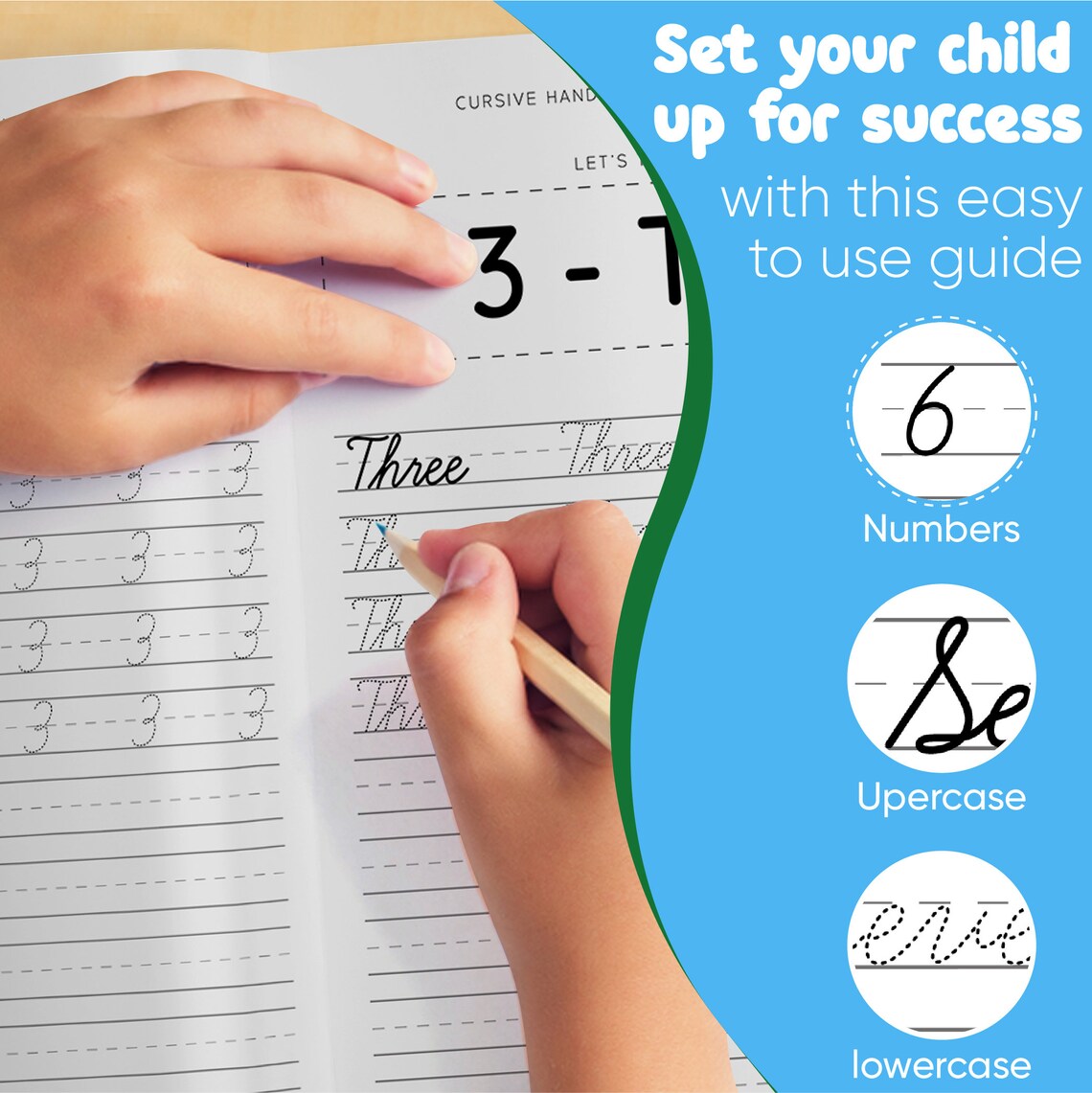 Printable Cursive Handwriting Worksheets - Numbers Focused - Etsy