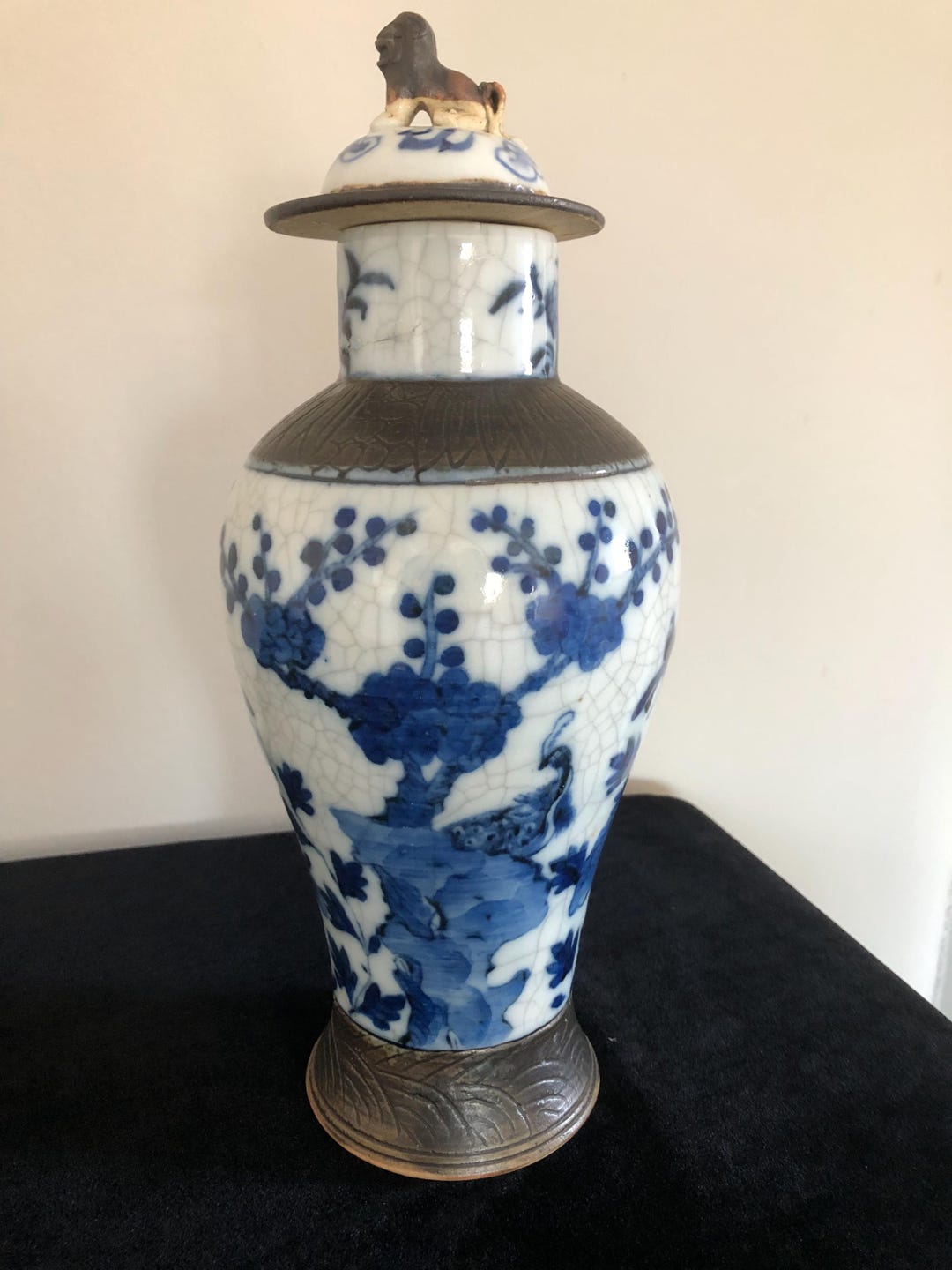 Antique Chinese Qing Dynasty Nanking Blue and White Crackle-glazed ...