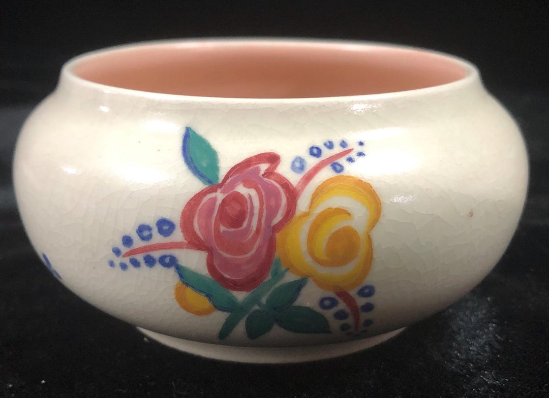 Early Poole Pottery Floral Pattern BF Traditional Ware Small Bowl 10cm ...