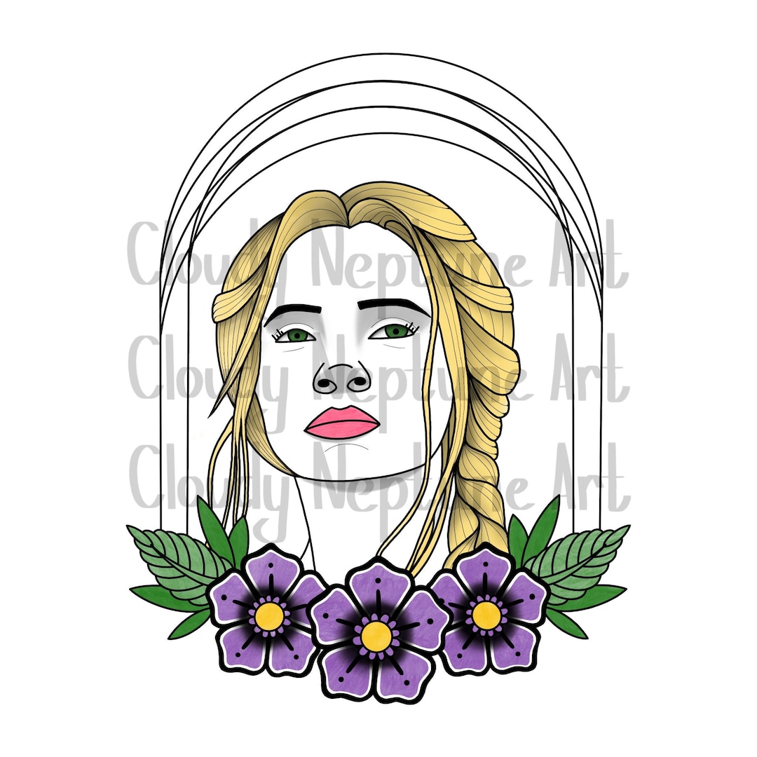 Witcher Ciri Tattoo Style Art Print PDF Download - Etsy