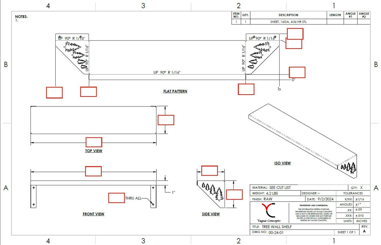 Sheet Metal Tree Wall Shelf DIY Plans: Laser CNC Plasma Cut File ...