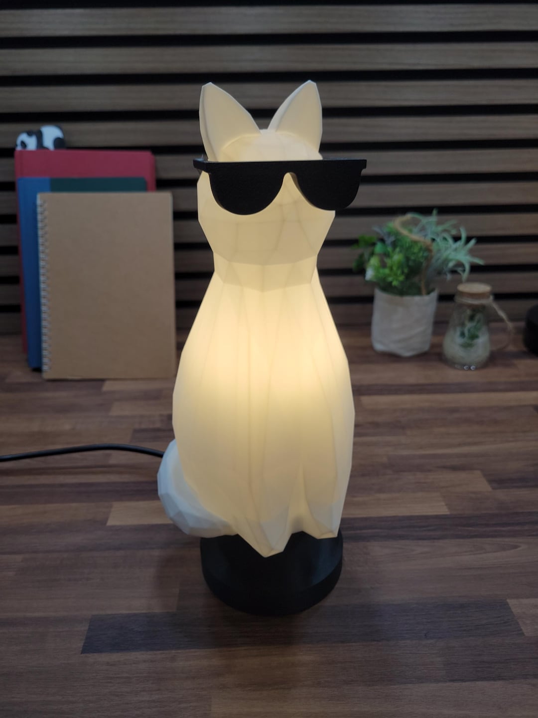 Geometric Cat Lamp (3D Printed): Color Changing LED Home Decor, W ...