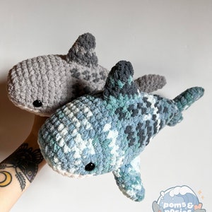 Taika the Tiger Shark Amigurumi Pattern, Crochet Tiger Shark Plushie ...