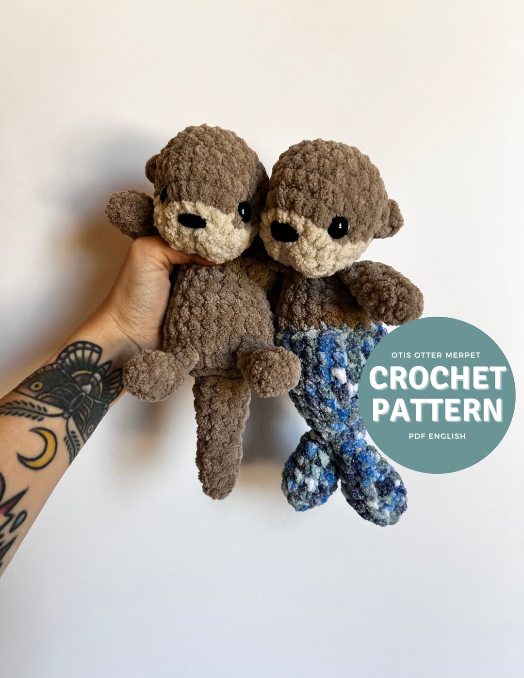 Otis Otter Merpet Amigurumi Pattern, Crochet Otter and Merpet Pattern ...