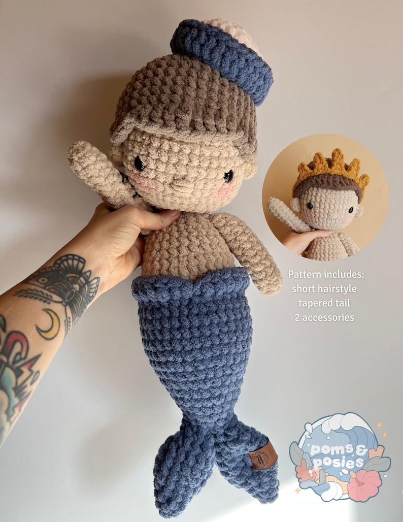 The Original Merboys Amigurumi Pattern Crochet Merboy Plushie - Etsy