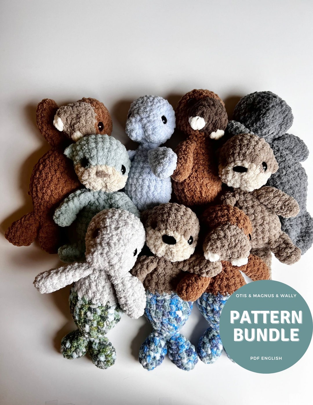 Merpet Collection Pattern Bundle, Otis Otter, Magnus Manatee, and Wally ...