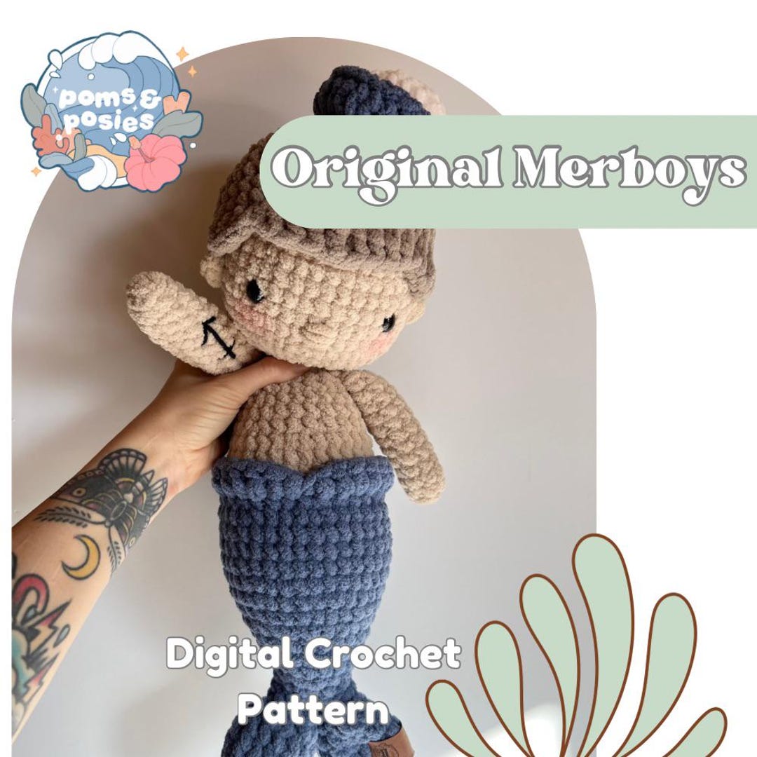 The Original Merboys Amigurumi Pattern, Crochet Merboy Plushie Pattern ...