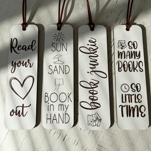 Eucalyptus Wooden Bookmarks With Leather Strap - Etsy