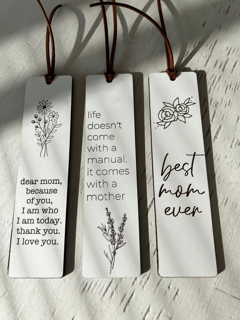 Eucalyptus Wooden Bookmarks With Leather Strap - Etsy