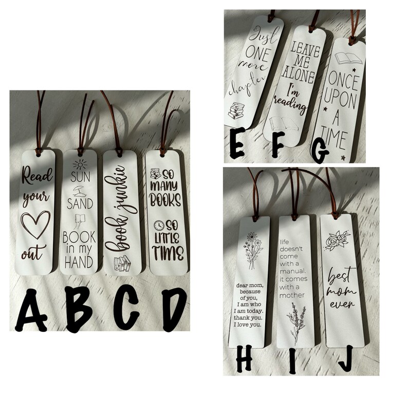 Eucalyptus Wooden Bookmarks With Leather Strap - Etsy