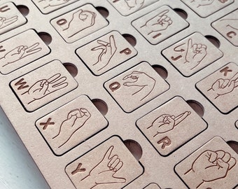 ASL Alphabet Puzzle American Sign Language Puzzle Alphabet - Etsy