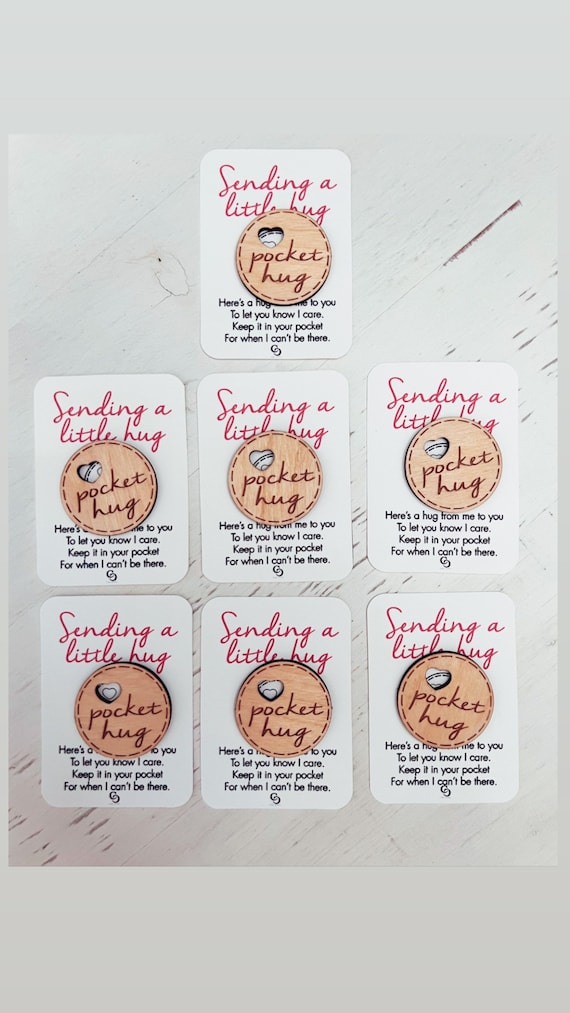 Sending a Pocket Hug. Wooden Tokens | Etsy
