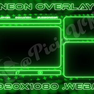 Neon Stream Overlay Green Overlay Overlay Twitch Stream Overlay for ...
