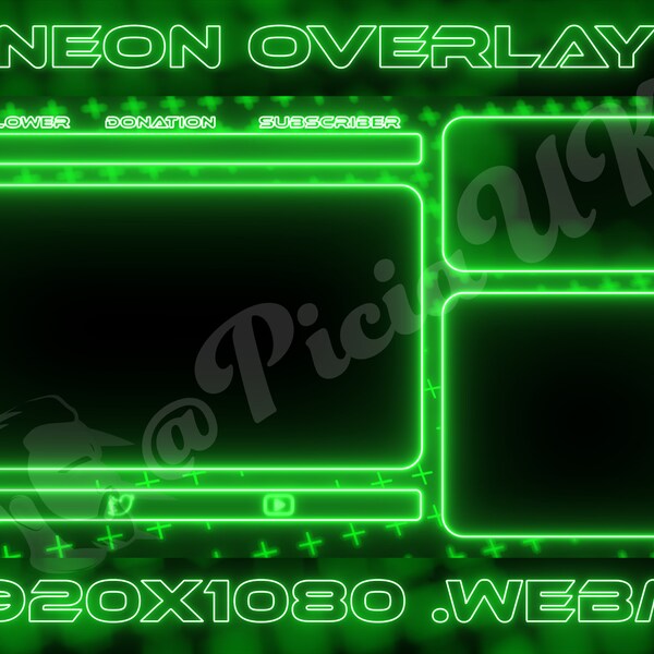 Neon Green Twitch Overlay - Etsy