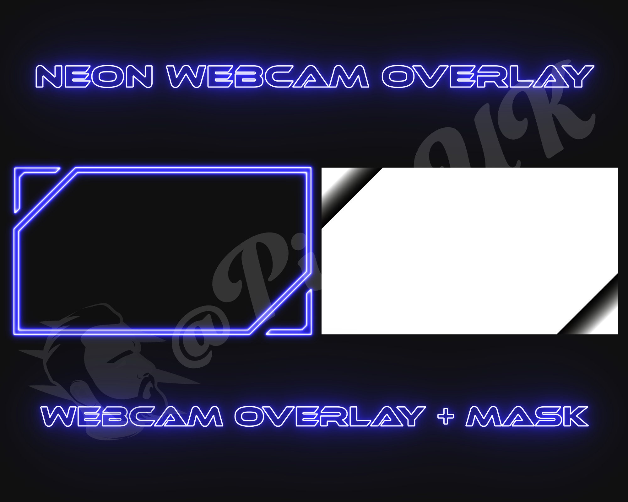 Neon Webcam Overlay Blue Neon Webcam Webcam Mask - Etsy