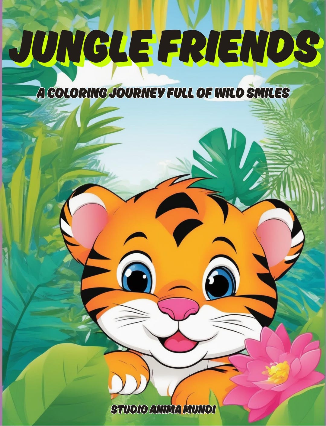 Coloring Book Jungle Friends for Kids - Cute Animal Designs ...