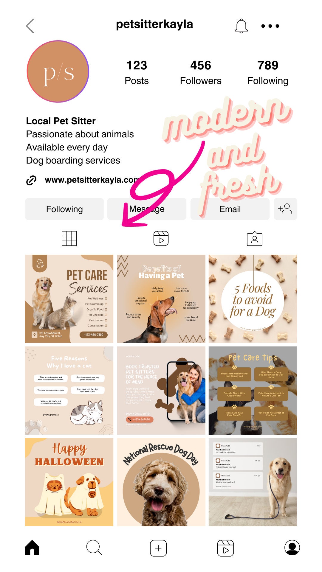 Pets Posts: Instagram Templates for Dog Salon, Groomer Business, Dog ...