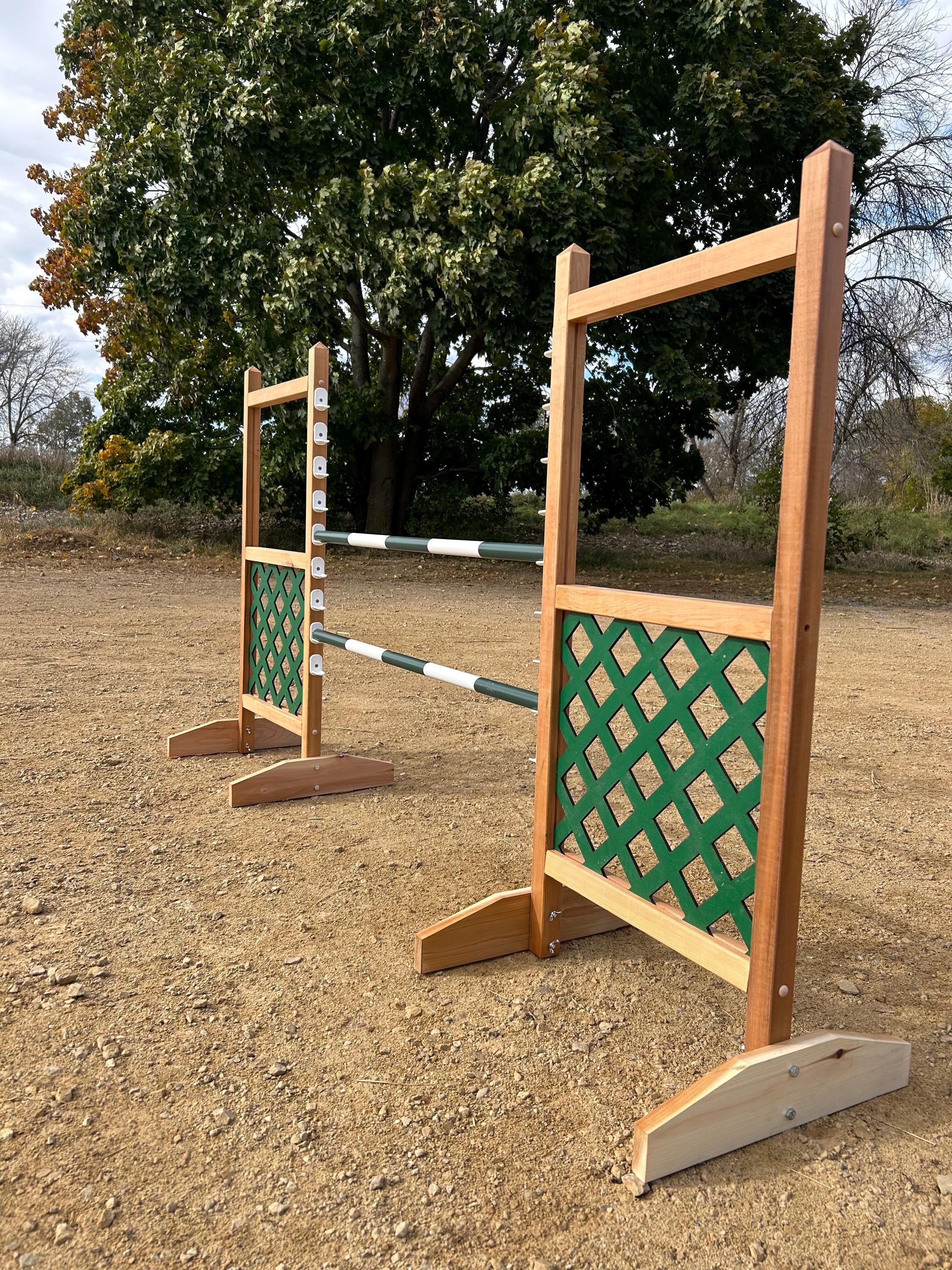 Custom Hobby Horse Jumps – Handmade Adjustable Cedar Standards With ...
