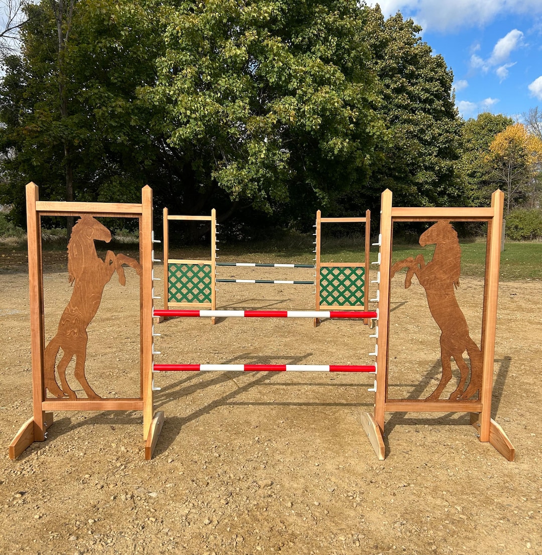 Custom Hobby Horse Jumps – Handmade Adjustable Cedar Standards With ...