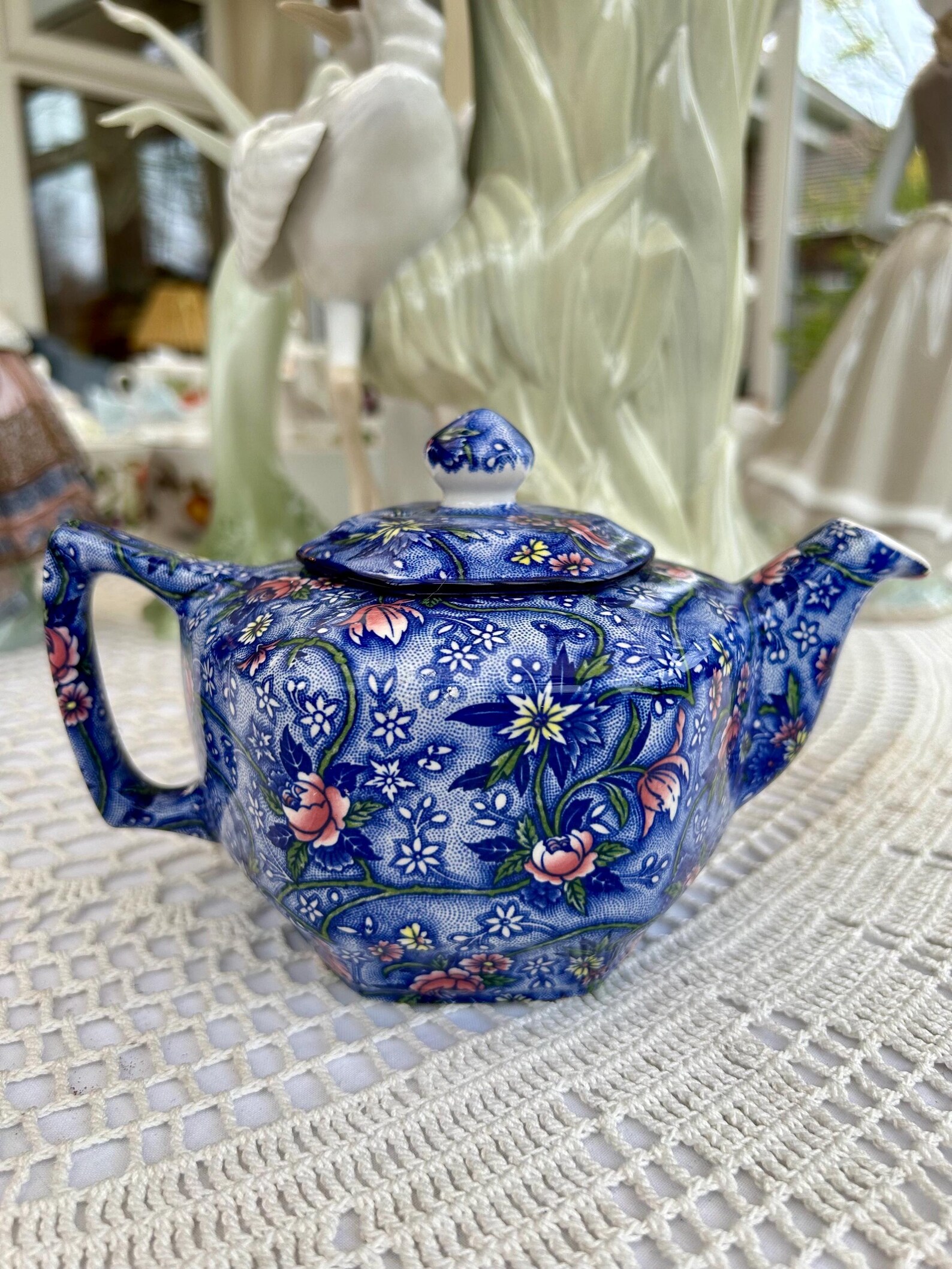 Ringtons Chintz Teapot by Wade Ceramics - Blue Floral Tea Pot - Etsy