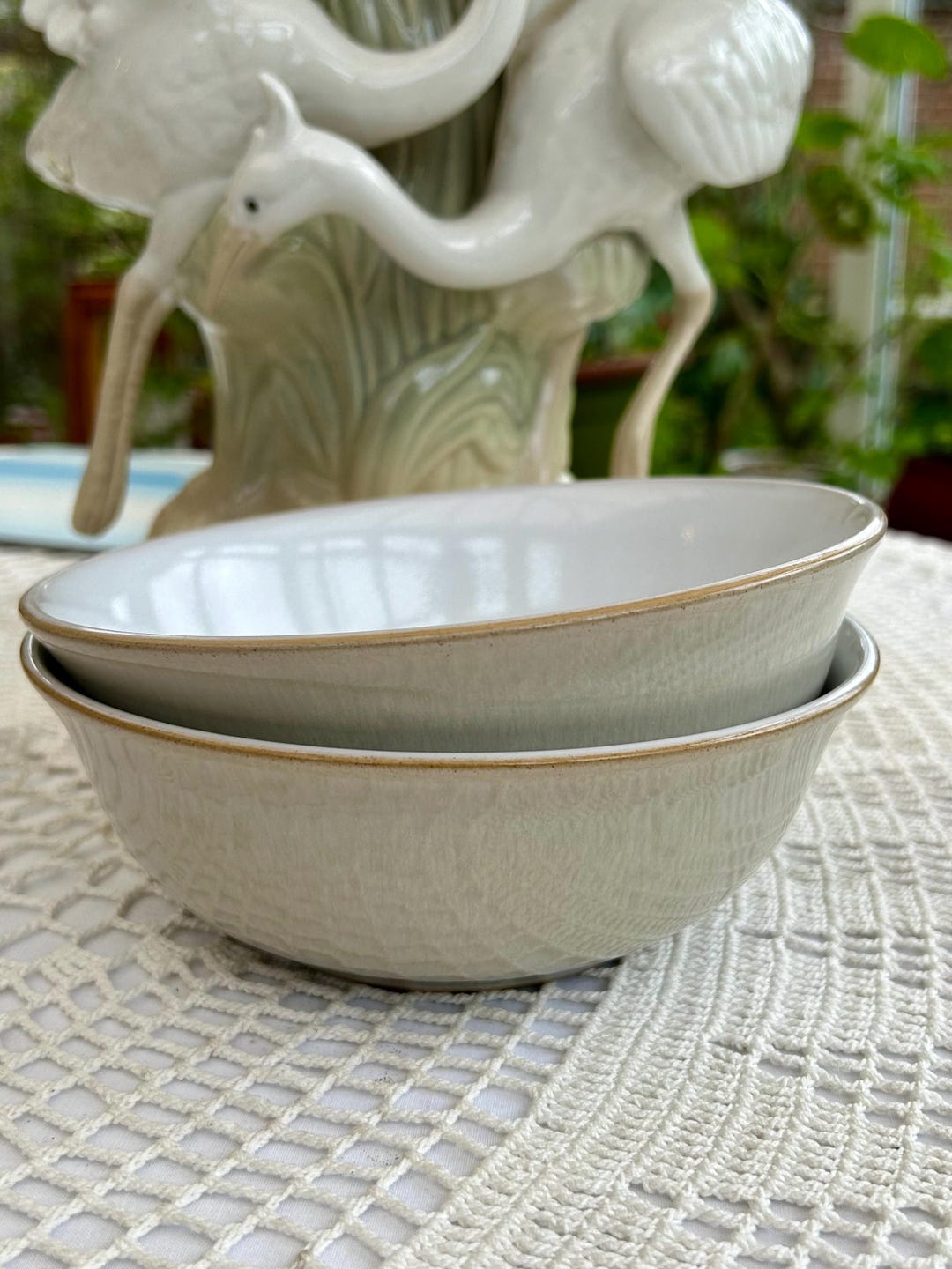 Denby Linen Soup Bowl: Cream Stoneware Clay, Bell Shaped (17cm) - Etsy ...