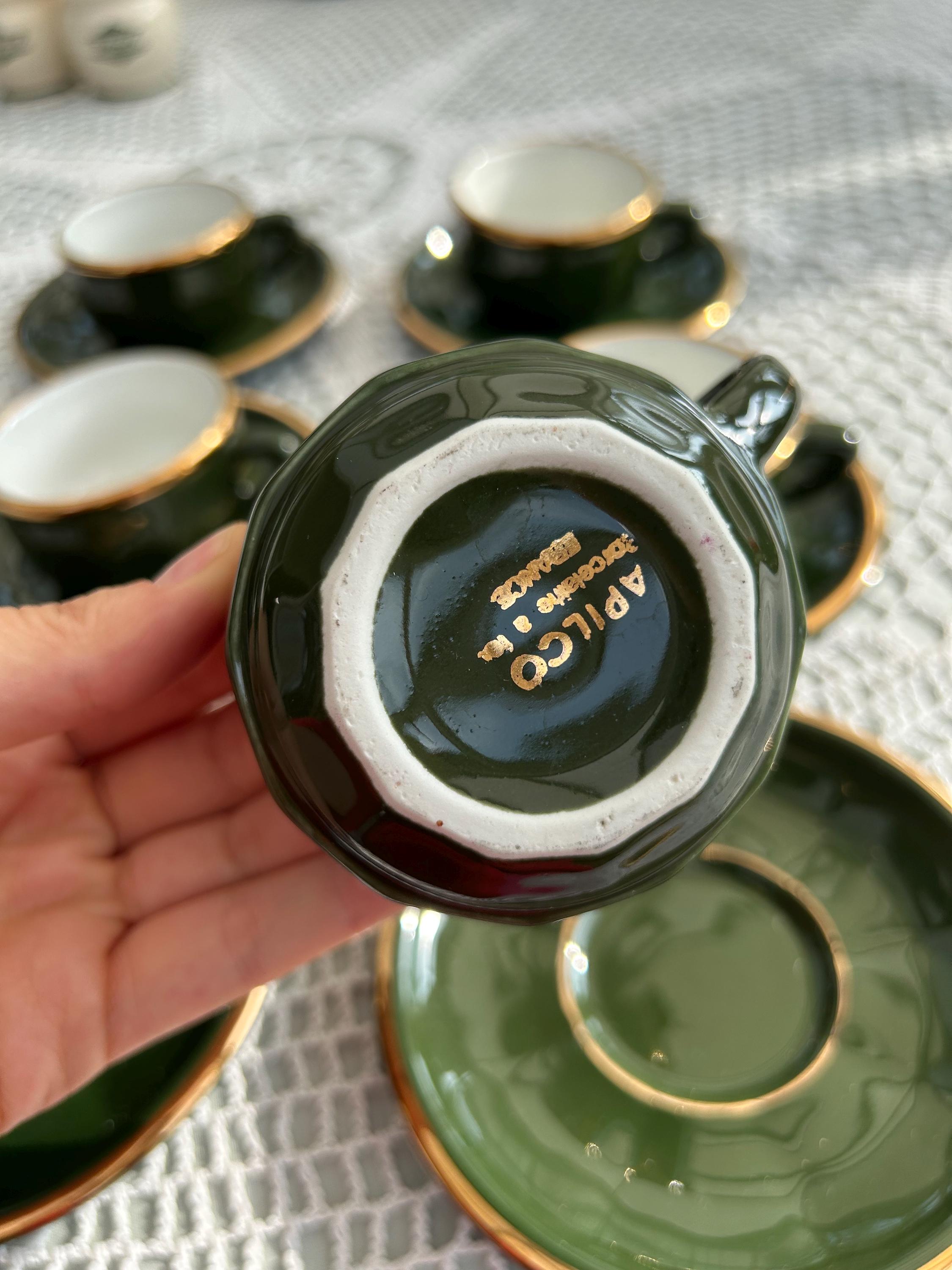 Apilco Espresso Coffee Cup Set of Six | Excellent Condition | Stamps on ...