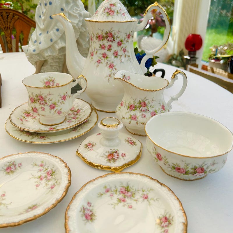 Antique Pink China Set - Etsy UK