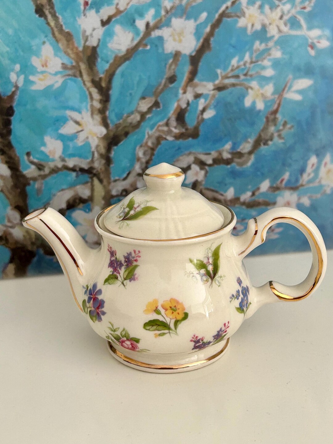Sadler Mini Teapot Decorated With Small Chintz Teapot, Flower Design - Etsy