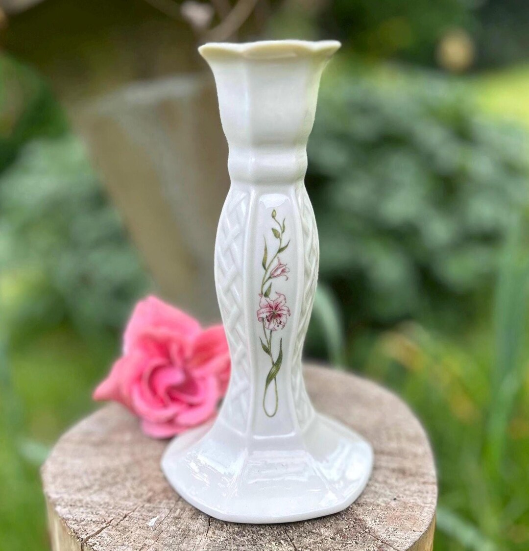 Belleek Trellis 7" Candle Holder - Timeless Beauty, Mint Condition - Etsy