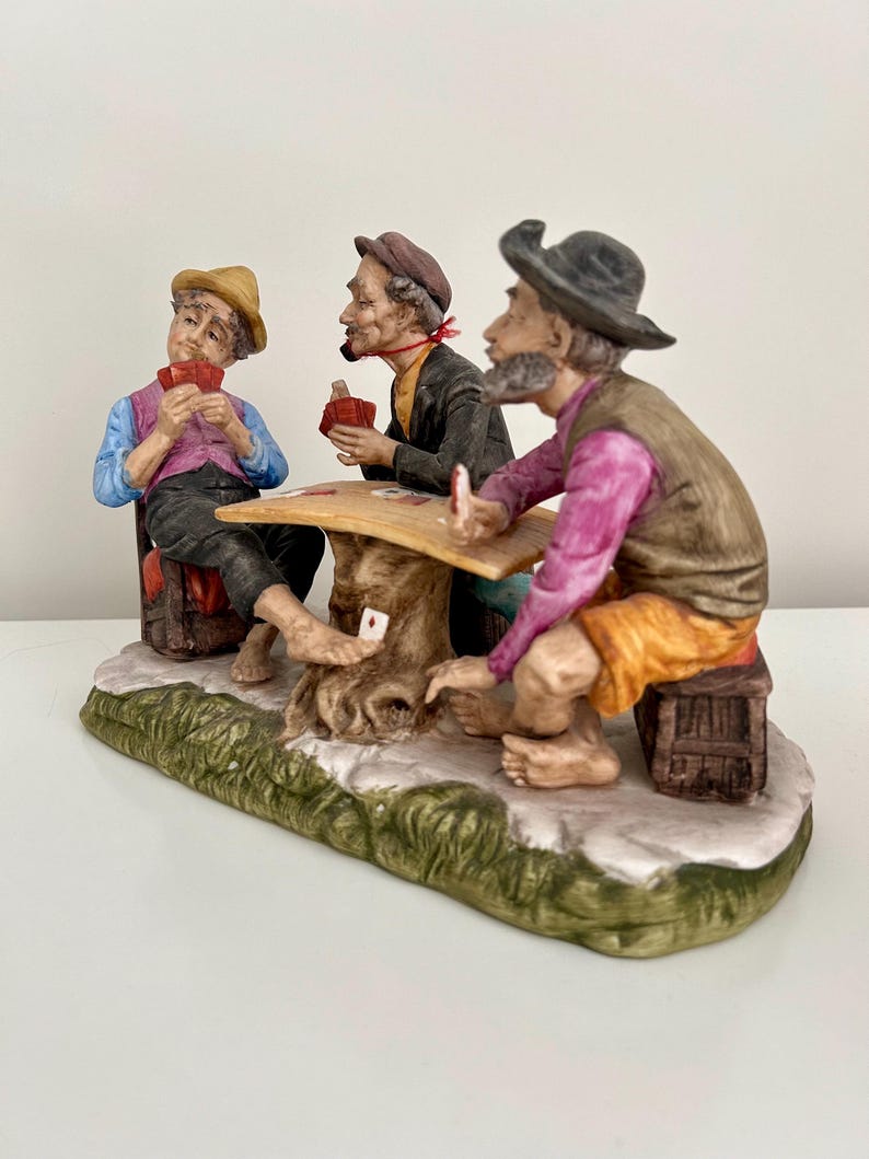 Capodimonte Figurine Men Card Players | New Excellent Condition With ...