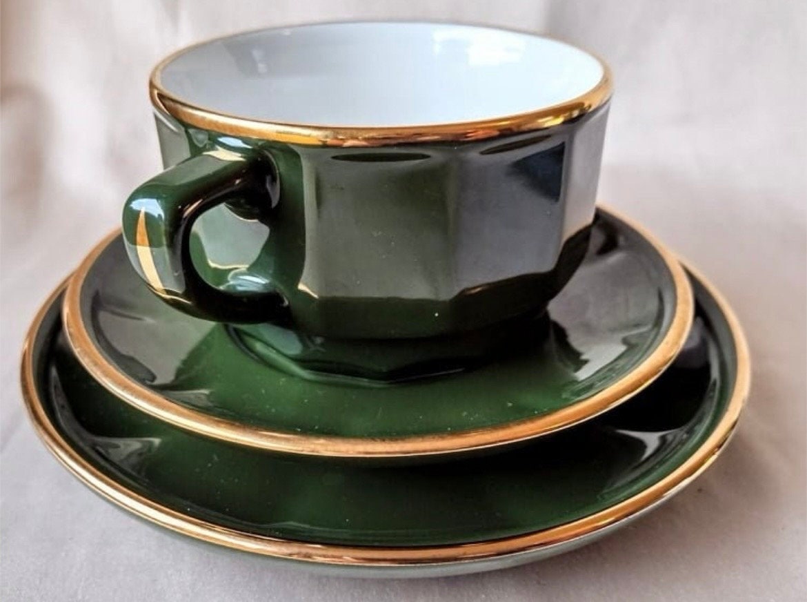Apilco Coffee Cup Set Trio | Excellent Condition | Stamps on All but ...