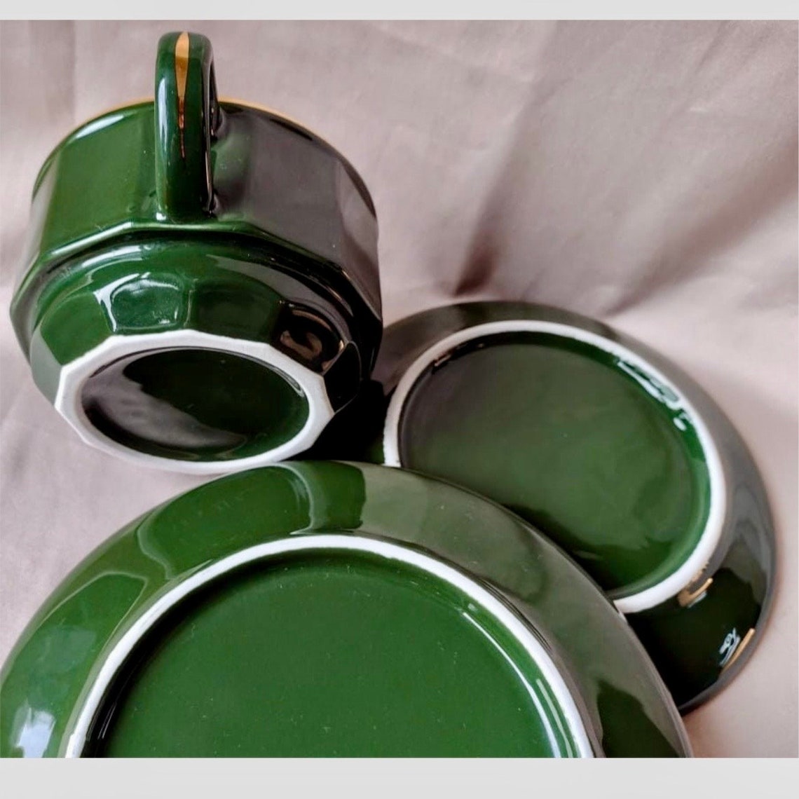 Apilco Coffee Cup Set Trio | Excellent Condition | Stamps on All but ...