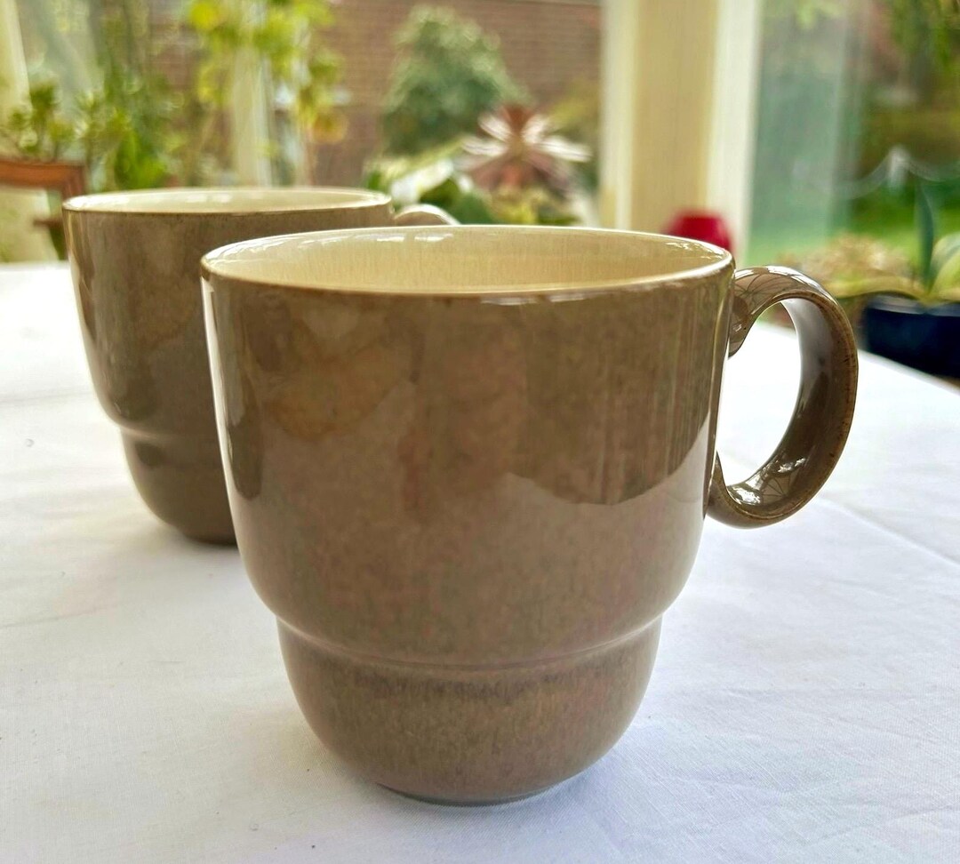 Denby Everyday Cappuccino Stoneware Clay Tea Mug Straight Walled Shaped ...