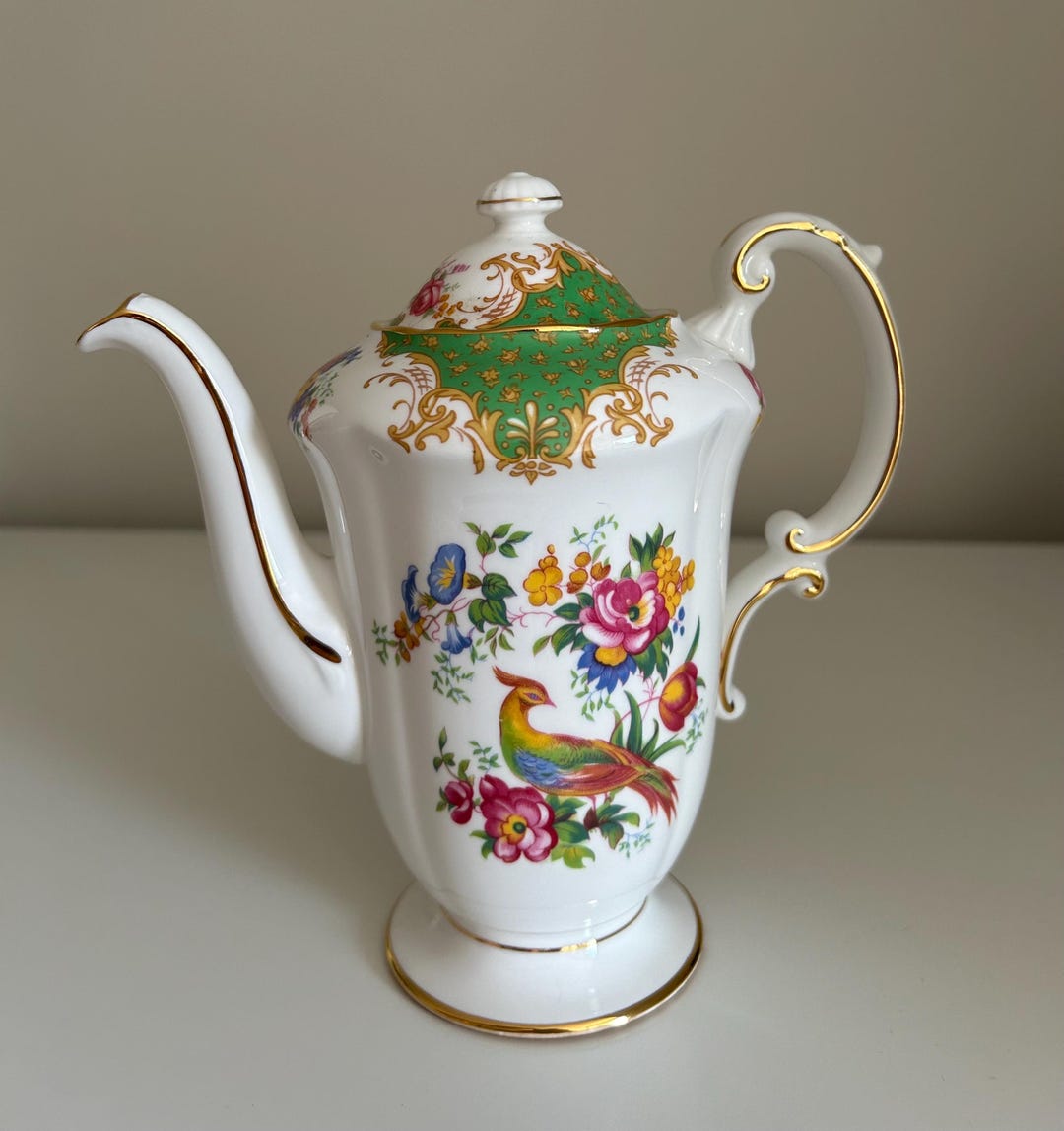 Paragon Teapot „rockingham“ Green and White Imari Design, Collectible ...