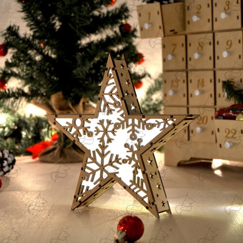 3D Laser Cut Eight-pointed Star SVG Download - Etsy