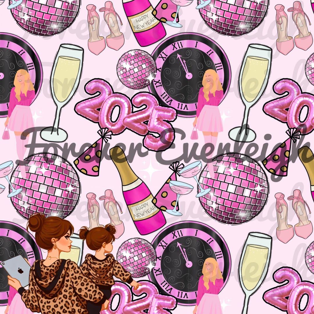 Pink NYE SEAMLESS | 2025 Seamless | New Years Seamless Design - Etsy