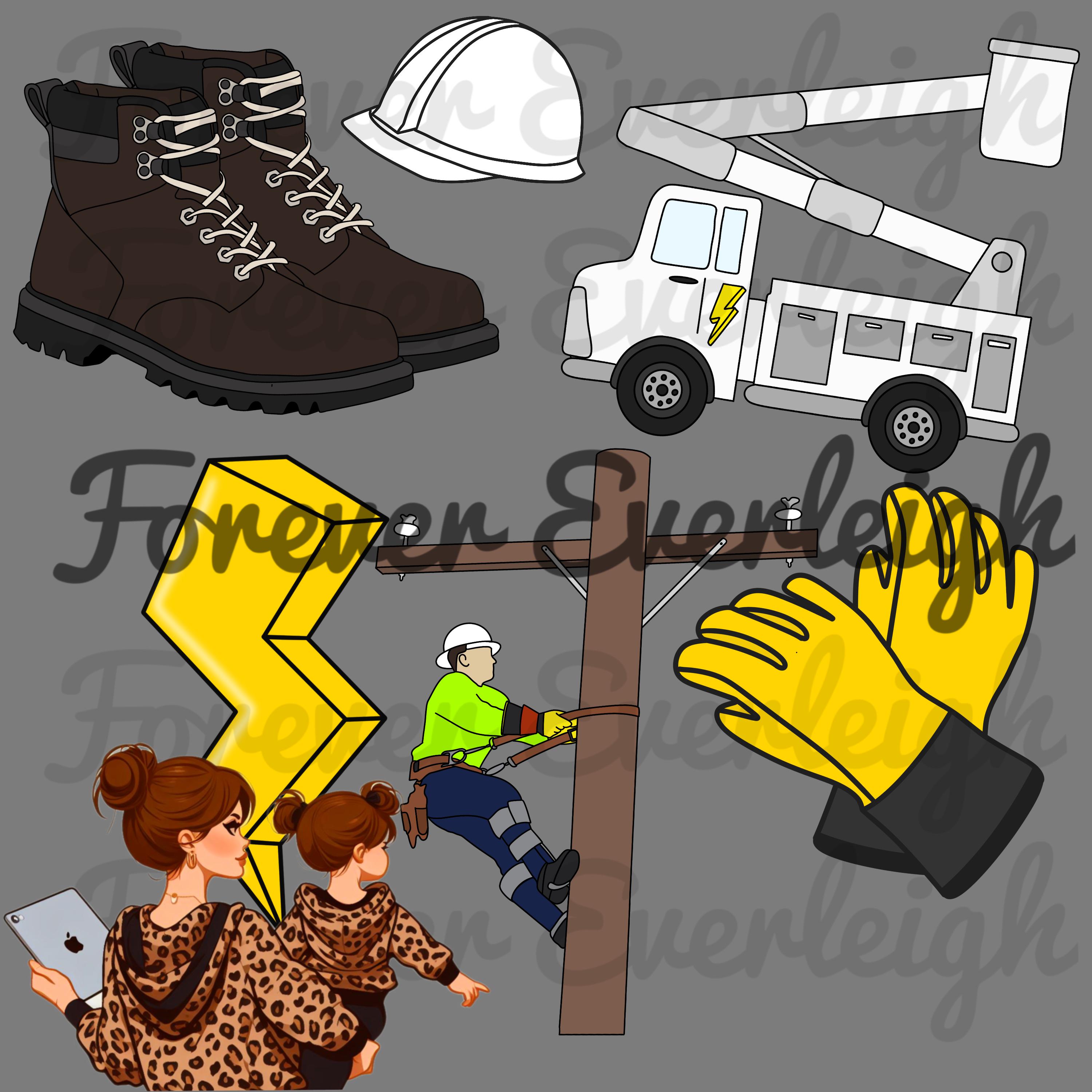 Lineman Clip Art | Blue Collar Clip Art | Seamless Clip Art | Png Clip ...