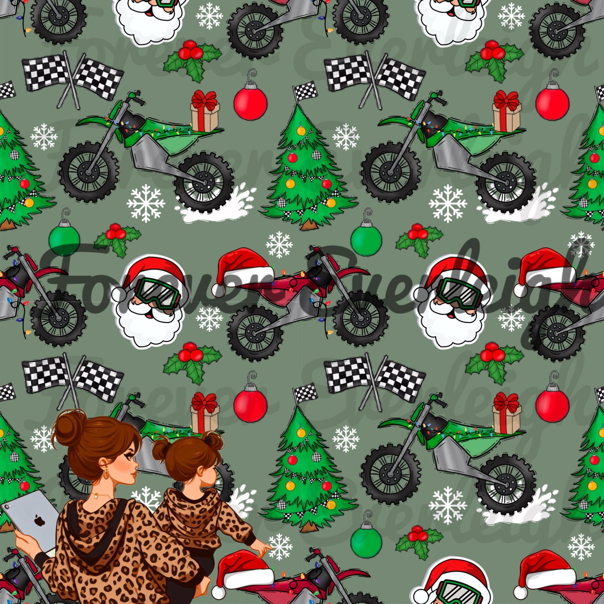 Dirt Bike Christmas Seamless File | Christmas Seamless File | Dirt Bike ...