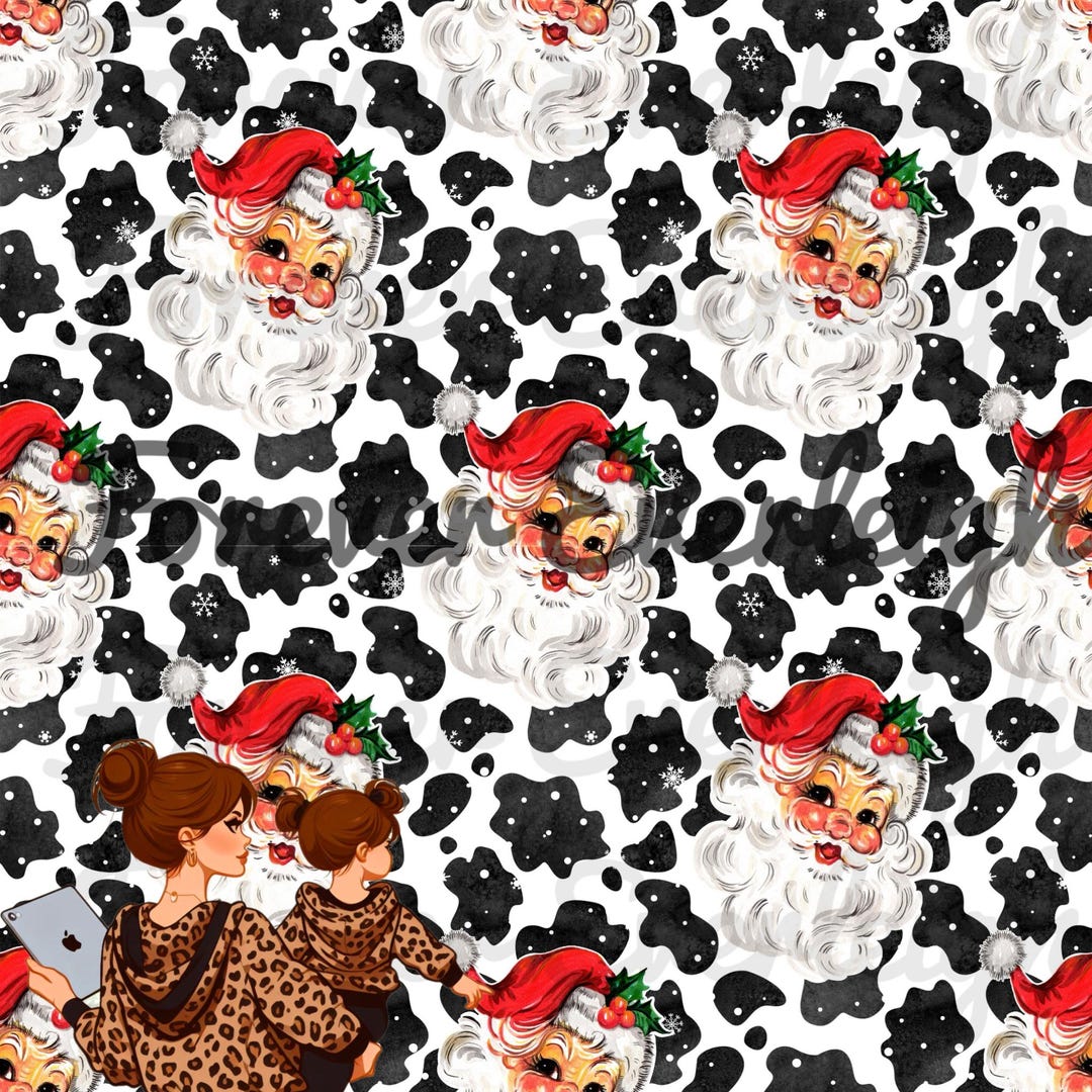 Cow Print Christmas Seamless | Western Christmas Seamless | Western ...
