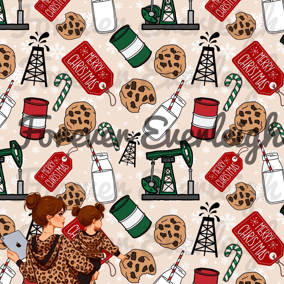 Oilfield Christmas Seamless | Milk and Cookies Seamless | Blue Collar ...