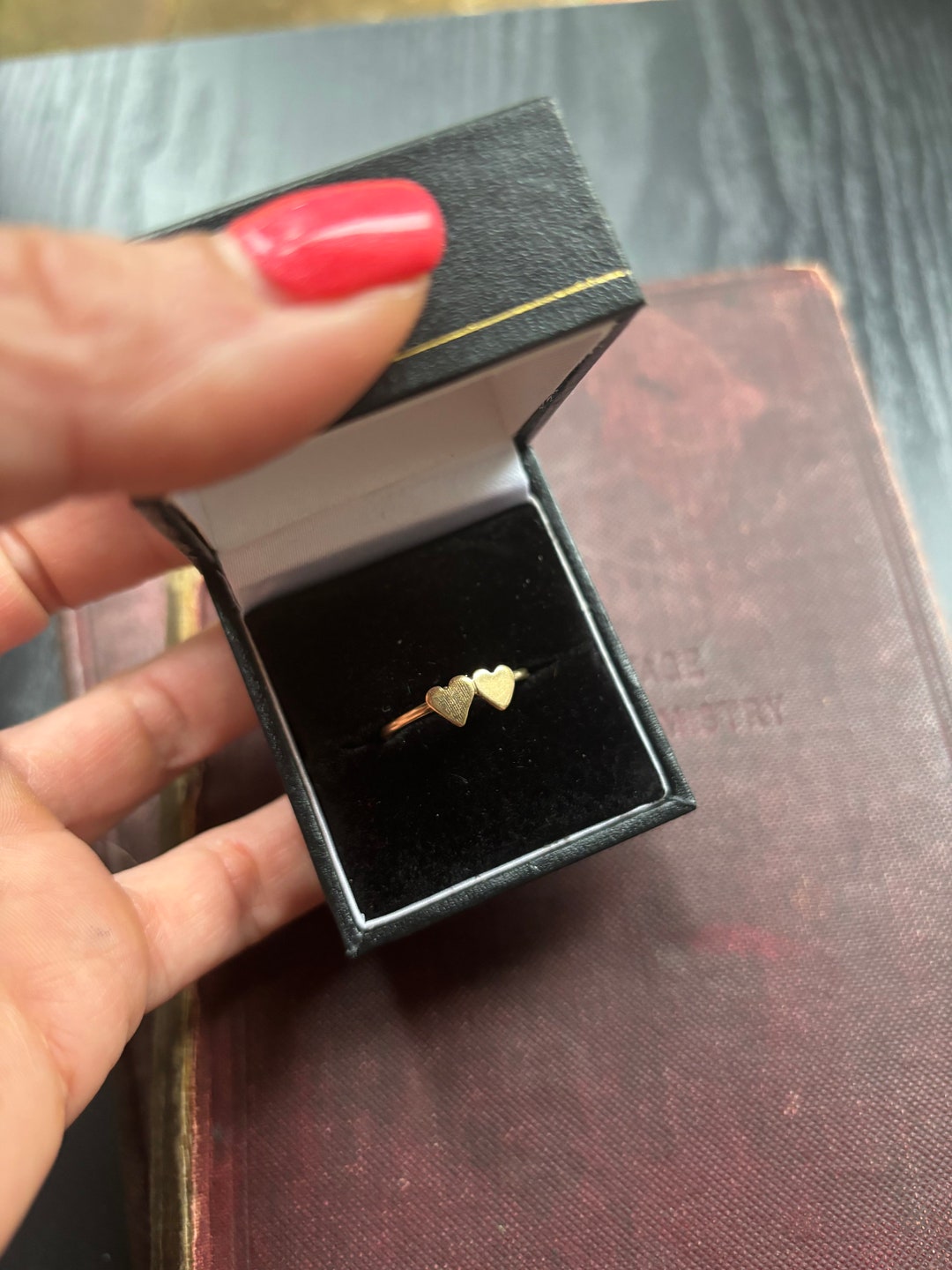 Vintage Gold Double Hearts Two Hearts Sweetheart Ring - Etsy
