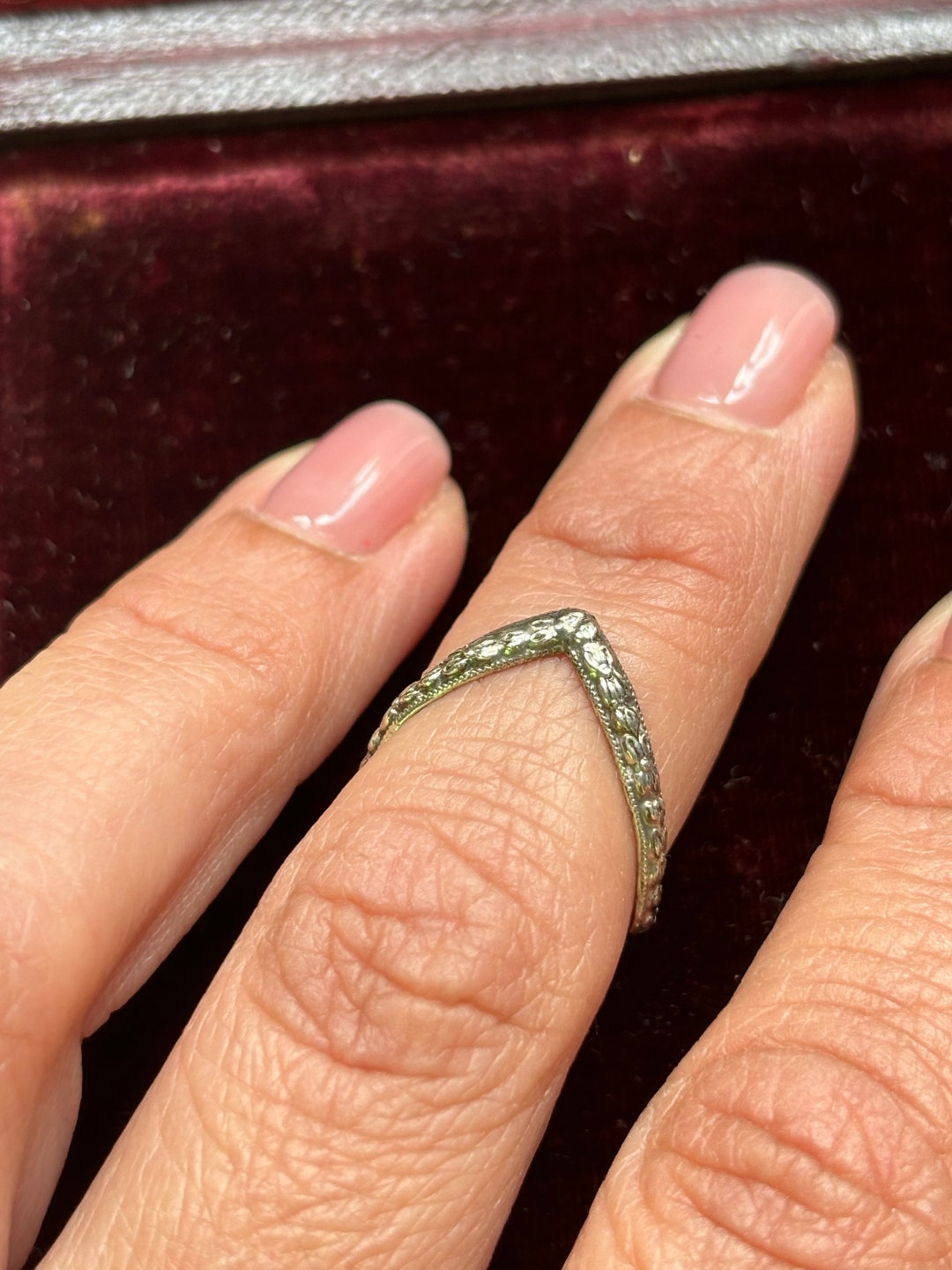 Antique Wishbone Sterling Silver Orange Blossom Engraved Ring - Etsy