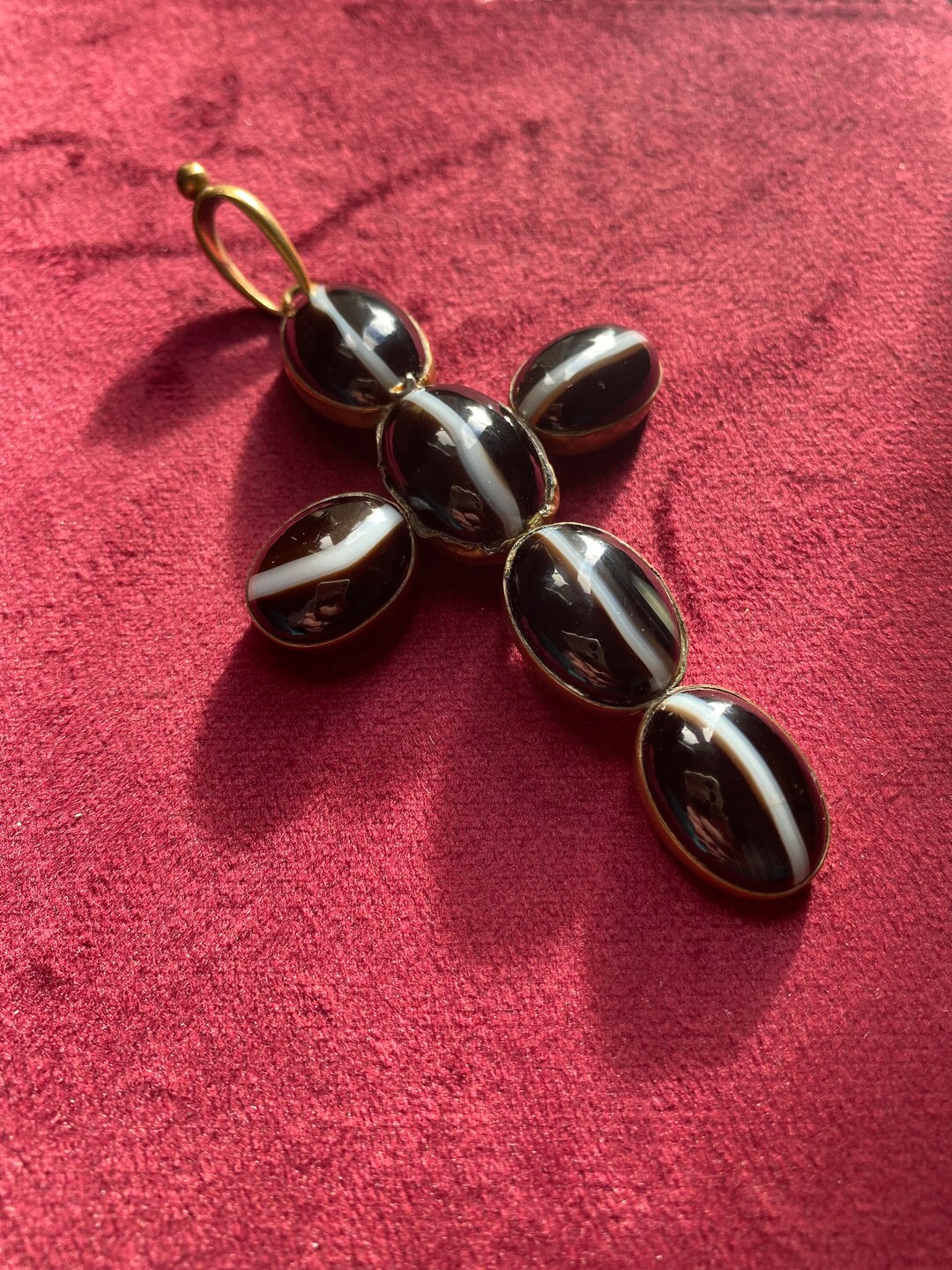 Antique Georgian Bullseye Agate Large Cross Pendant Rare Antique ...