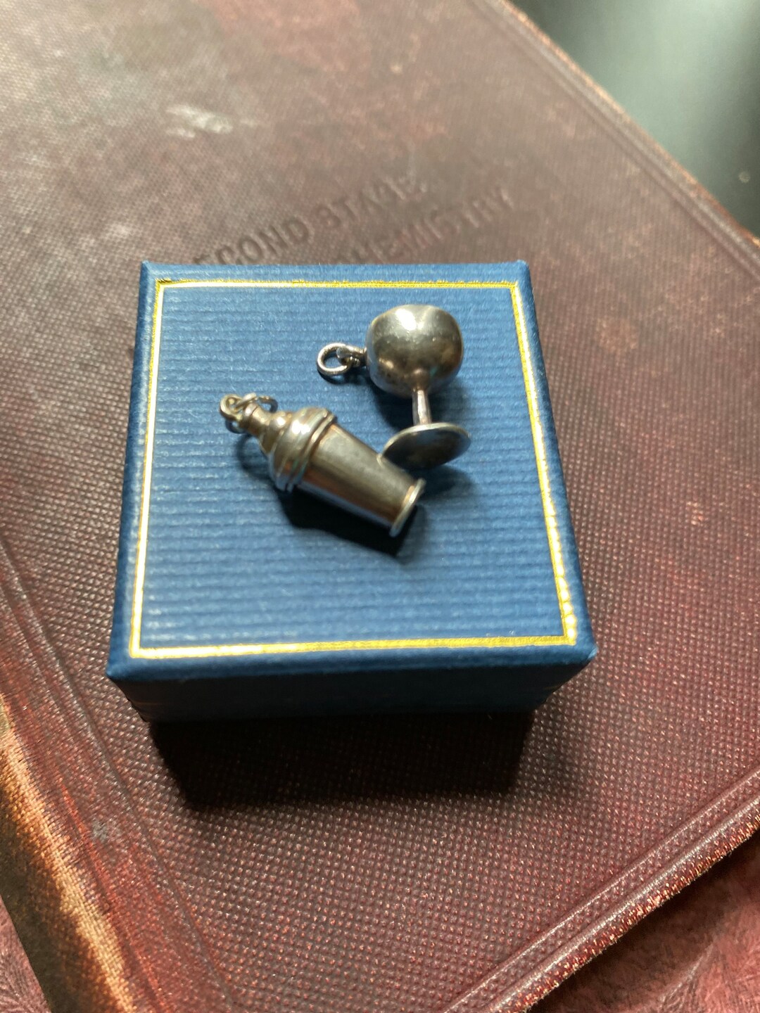 Vintage Silver Cocktail Shaker and Glass Charm - Etsy
