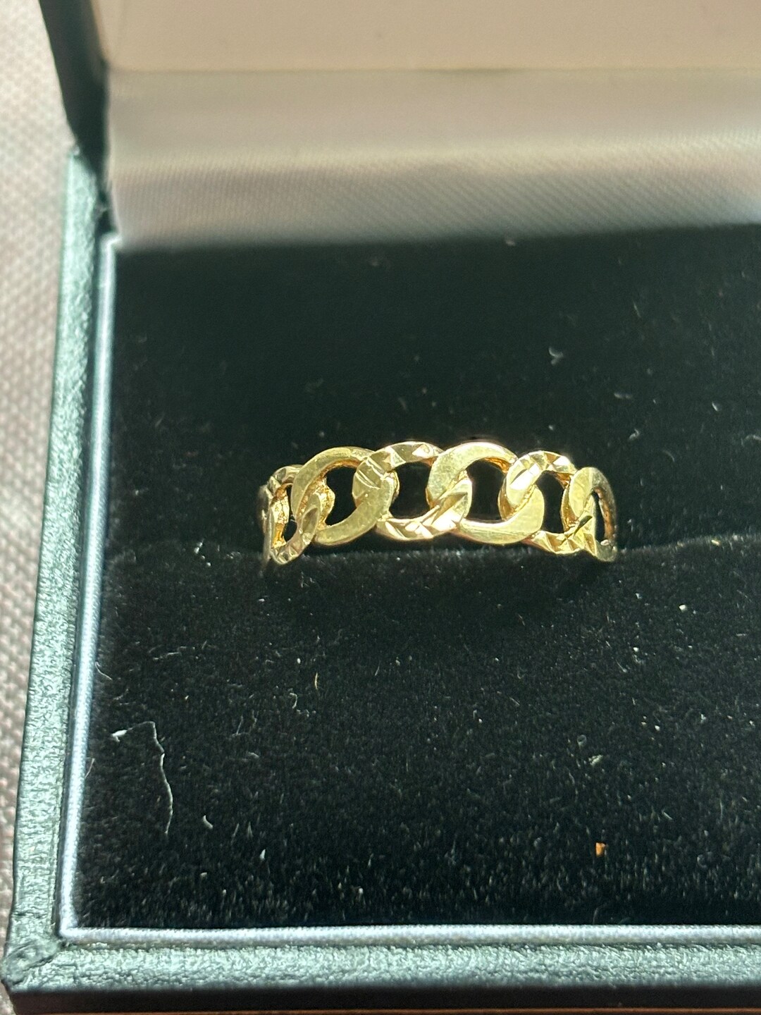 Vintage Gold Chain Band Ring - Etsy
