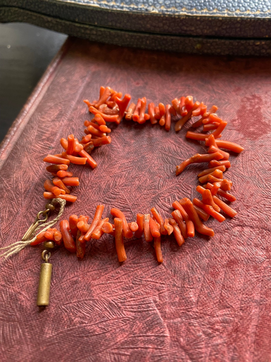 Antique Coral Bracelet Rope - Etsy
