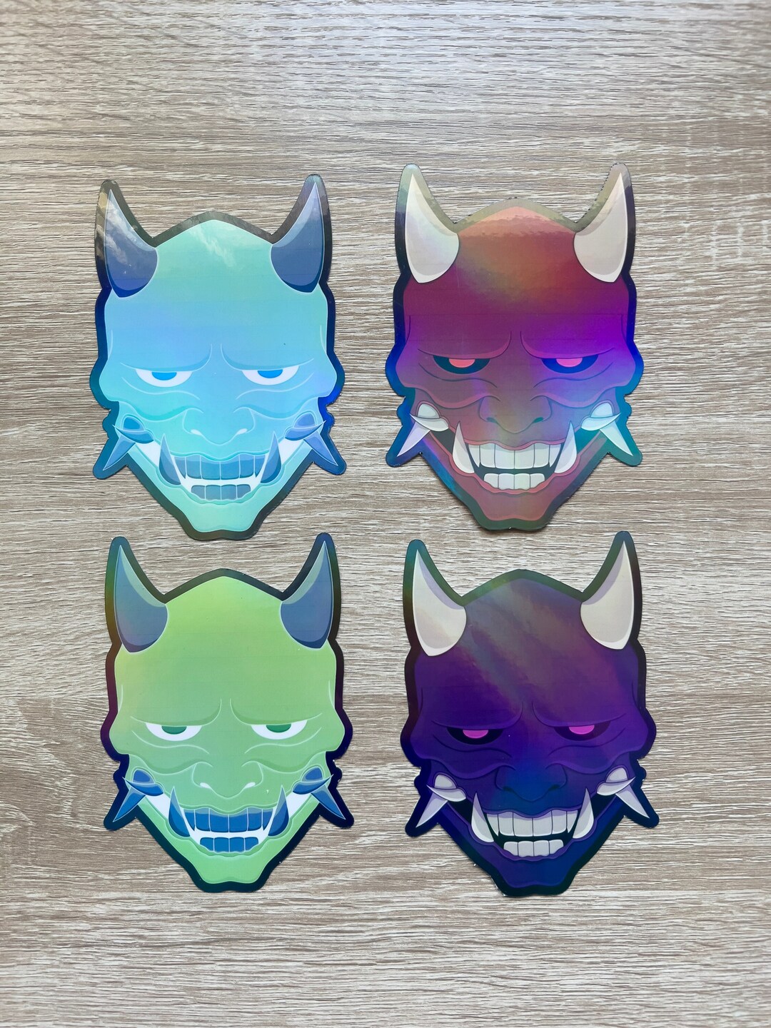 Holographic Full Oni Mask - Etsy
