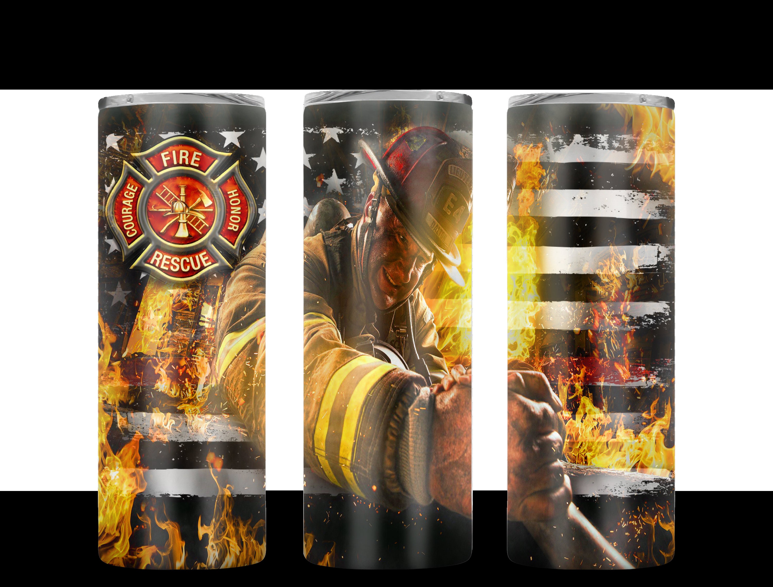 Fireman Firefighter Ready to Press Sublimation Tumbler Transfers Red ...