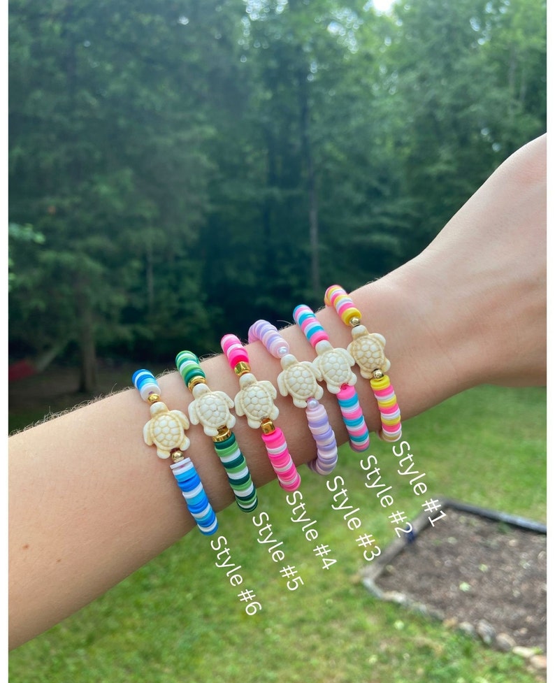Colorful Turtle Clay Bead Bracelets,summer,trendy,vacation,friendship ...