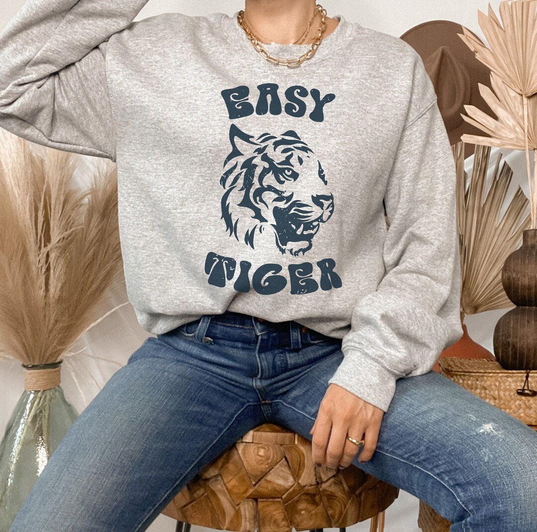 Tiger Sweater Tiger Sweatshirt Easy Tiger Shirt Vintage Tiger ...